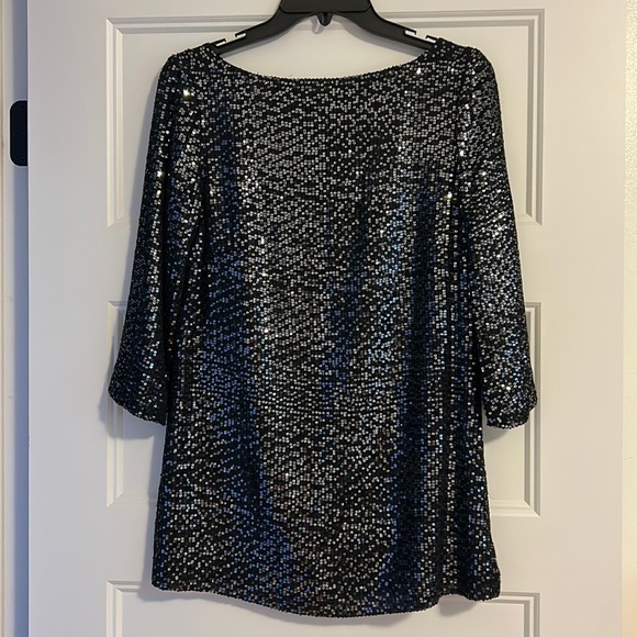 Tory Burch | Tops | Tory Burch Sequined Black Tunic | Poshmark